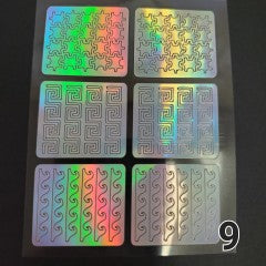 Sticker Stencil #9 (6 stickers, 1 sheet) Wave Swirl – Atlantic Nail Supply